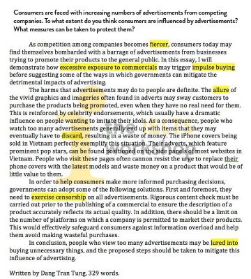 Bài mẫu và từ vựng chủ đề Advertisement IELTS Writing Task 2