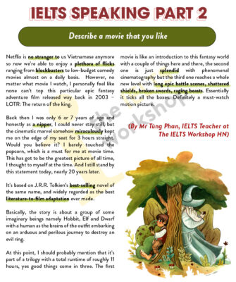 Describe a movie that you like | IELTS Speaking Part 2