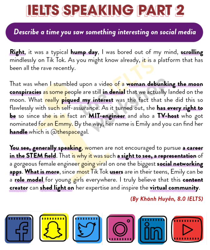 Describe a time you saw something interesting on social media | IELTS ...