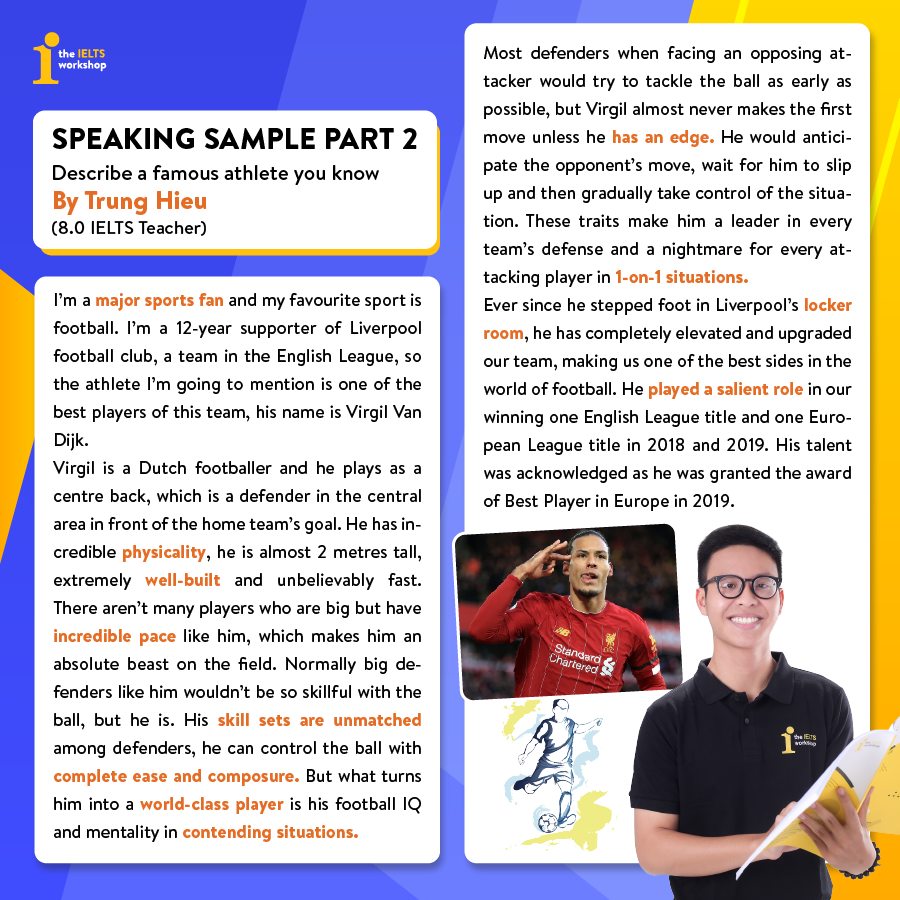 Describe a famous athlete you know | IELTS Speaking Part 2