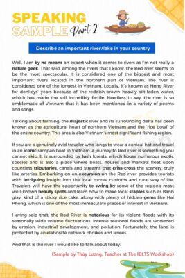 Describe an important river in your country | The IELTS Workshop