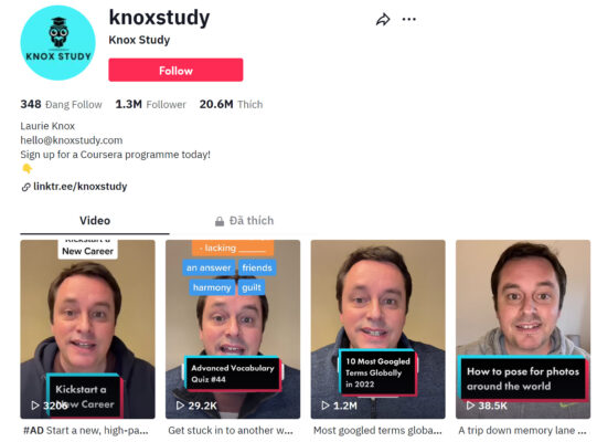 Tiện chơi tik tok học tiếng Anh ngay 4 kênh giúp bạn nâng trình tiếng Anh