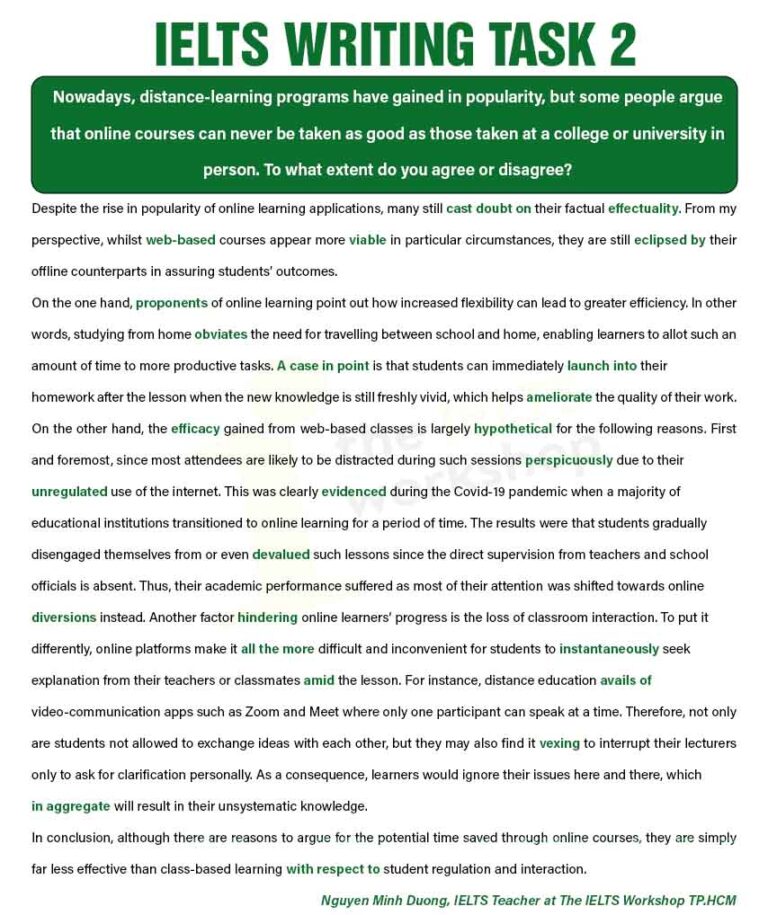 Topic: IELTS writing task 2 distance-learning programs | IELTS Writing ...