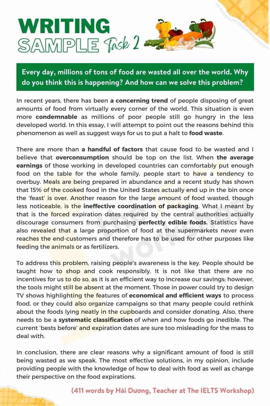 Food are wasted all over the world | The IELTS Workshop