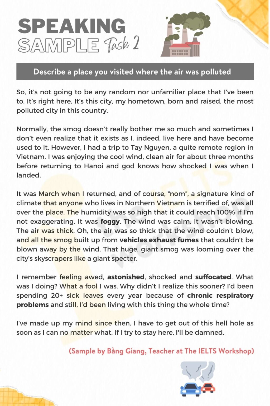 Describe a place you visited where the air was polluted | IELTS ...