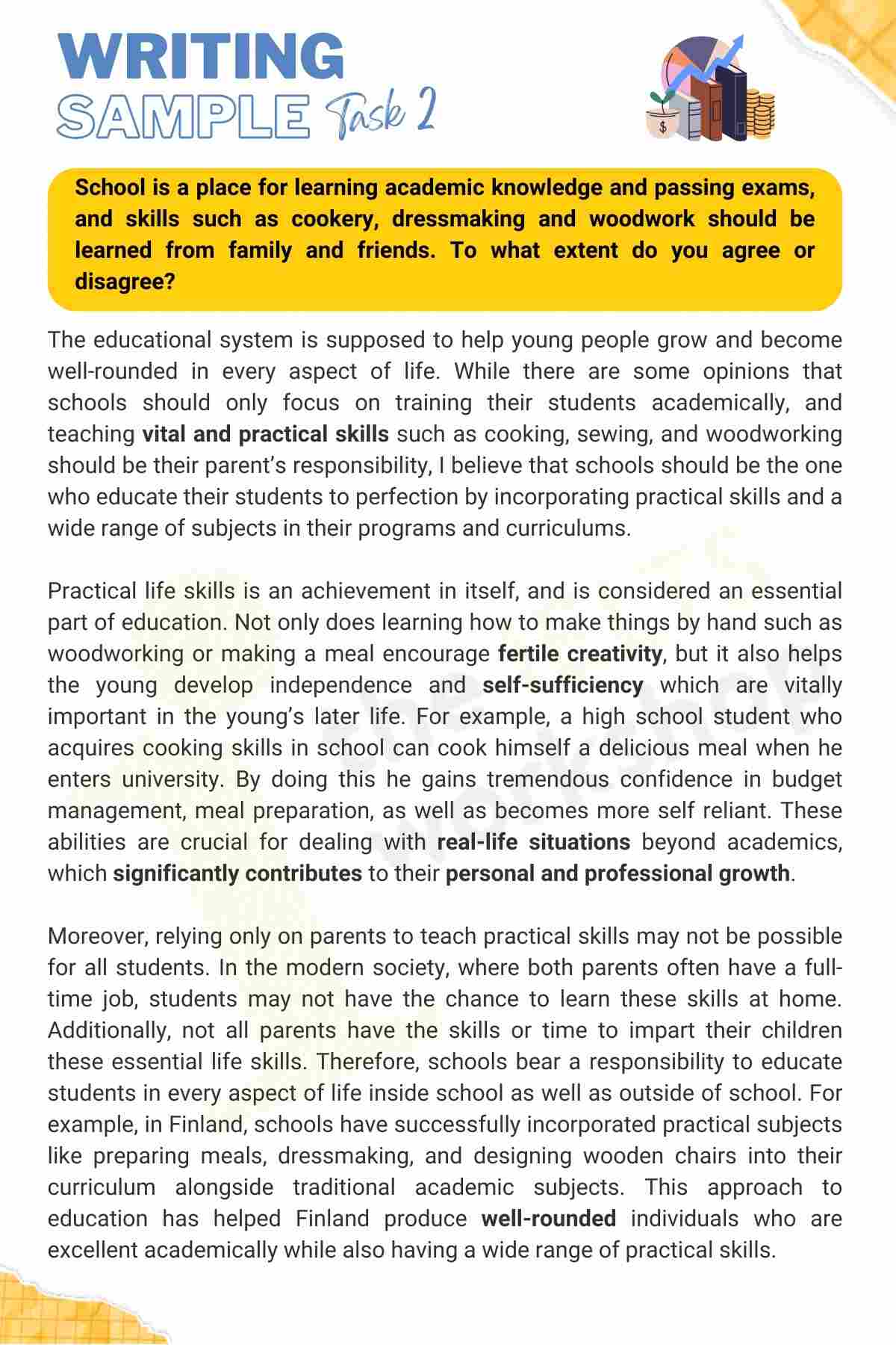 Giải đề IELTS Writing Task 2: Academic subjects or Practical skills