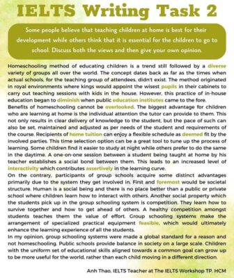 Topic: IELTS Writing Task 2 Teaching Children | Bài mẫu + Từ vựng