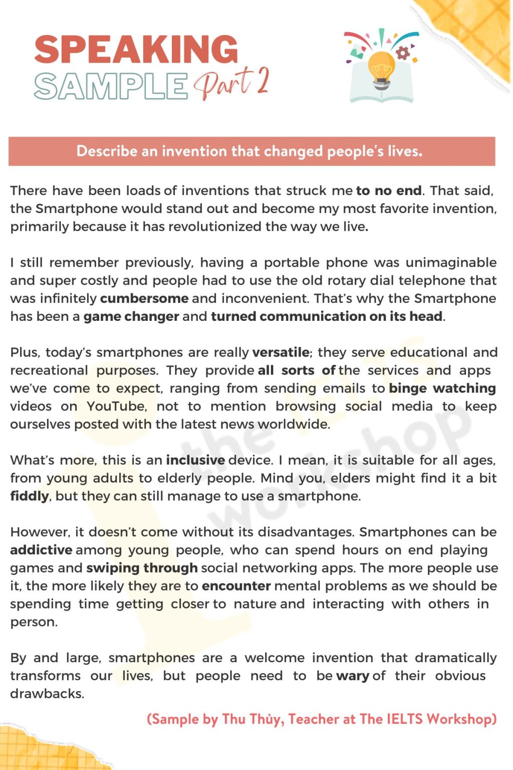 Describe an invention that changed people's lives | Bài mẫu IELTS ...