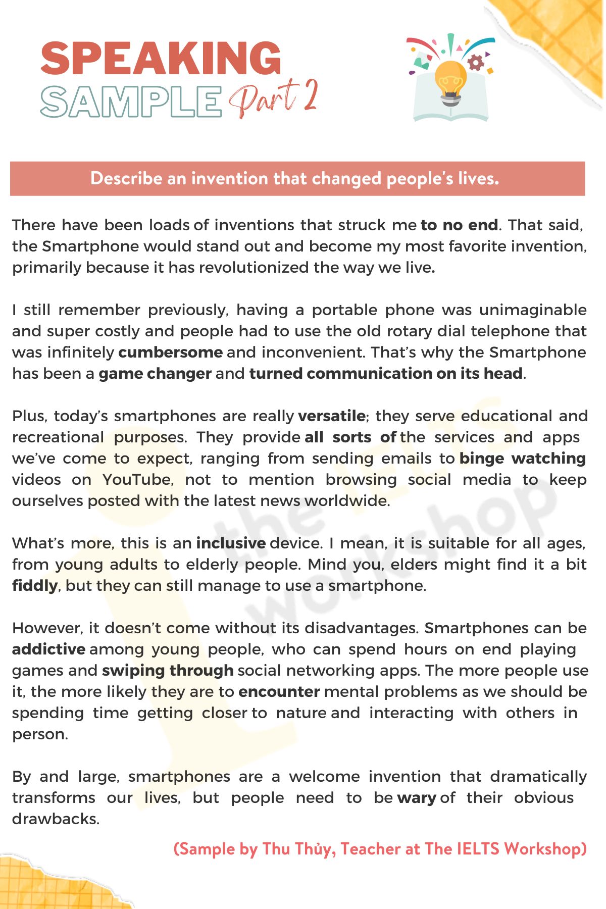 Describe an invention that changed people's lives | Bài mẫu IELTS ...