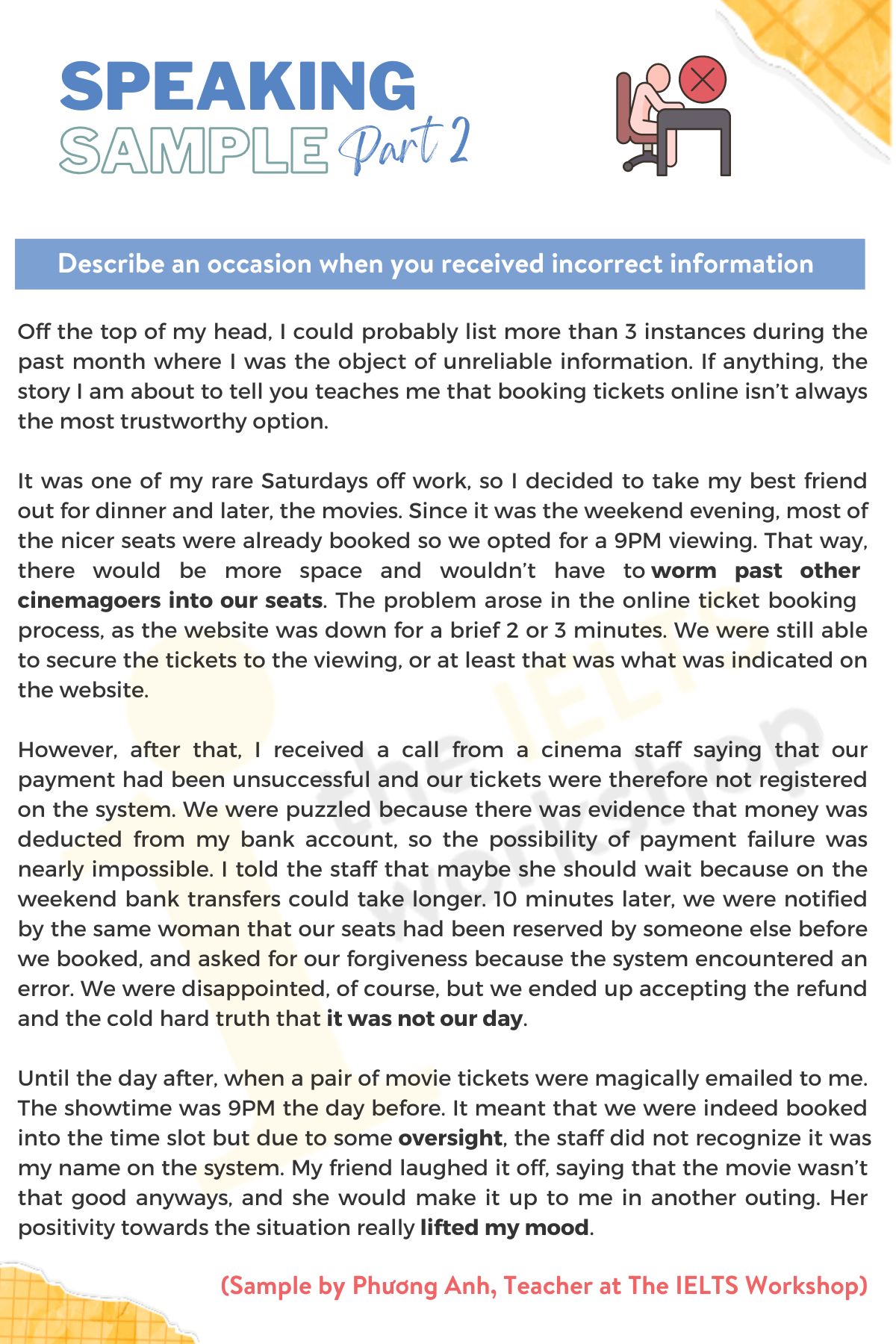 Describe an occasion when you received incorrect information | IELTS ...