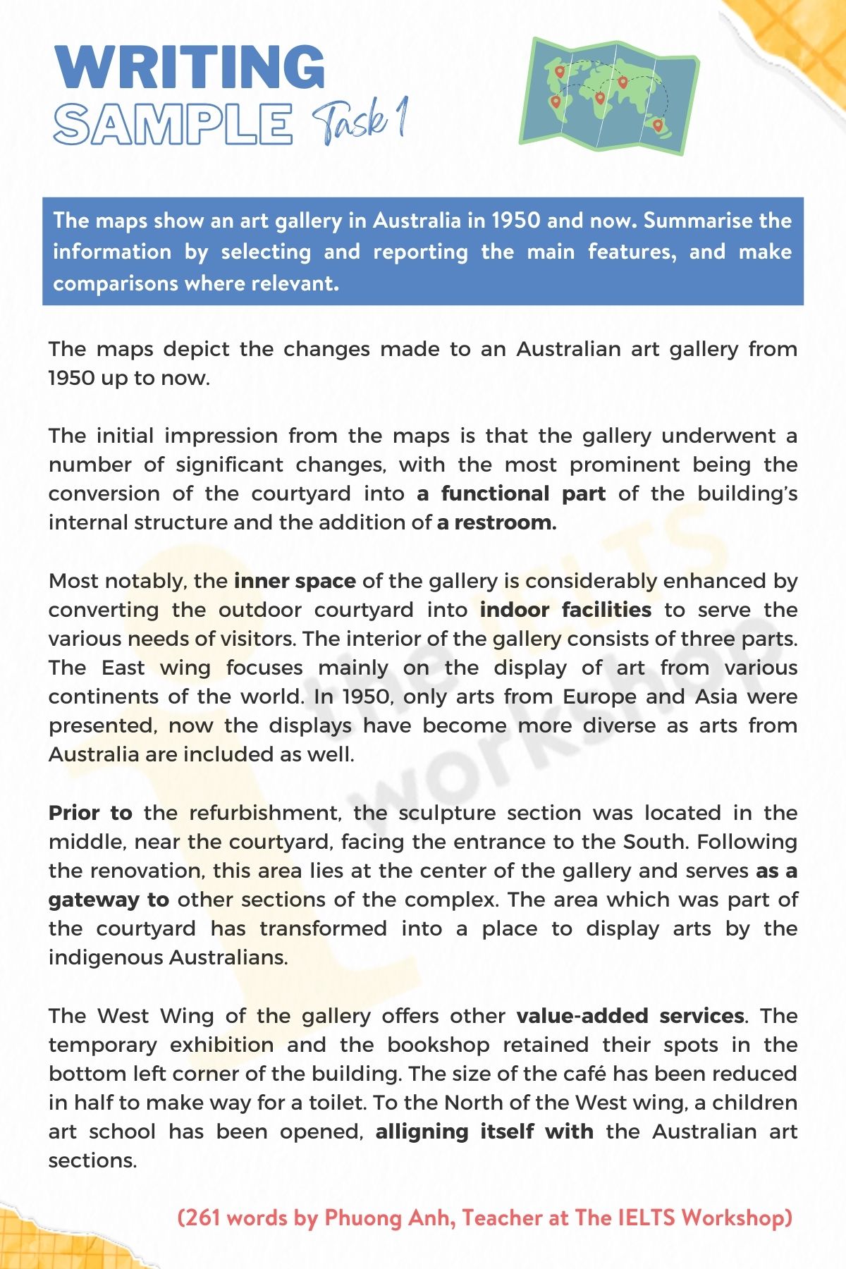 Giải đề: The maps show an art gallery in Australia