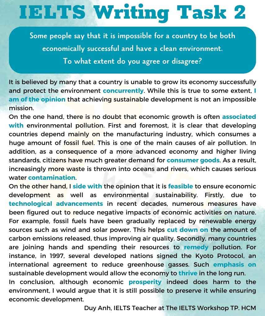 Topic: Economically successful and clean environment Task 2