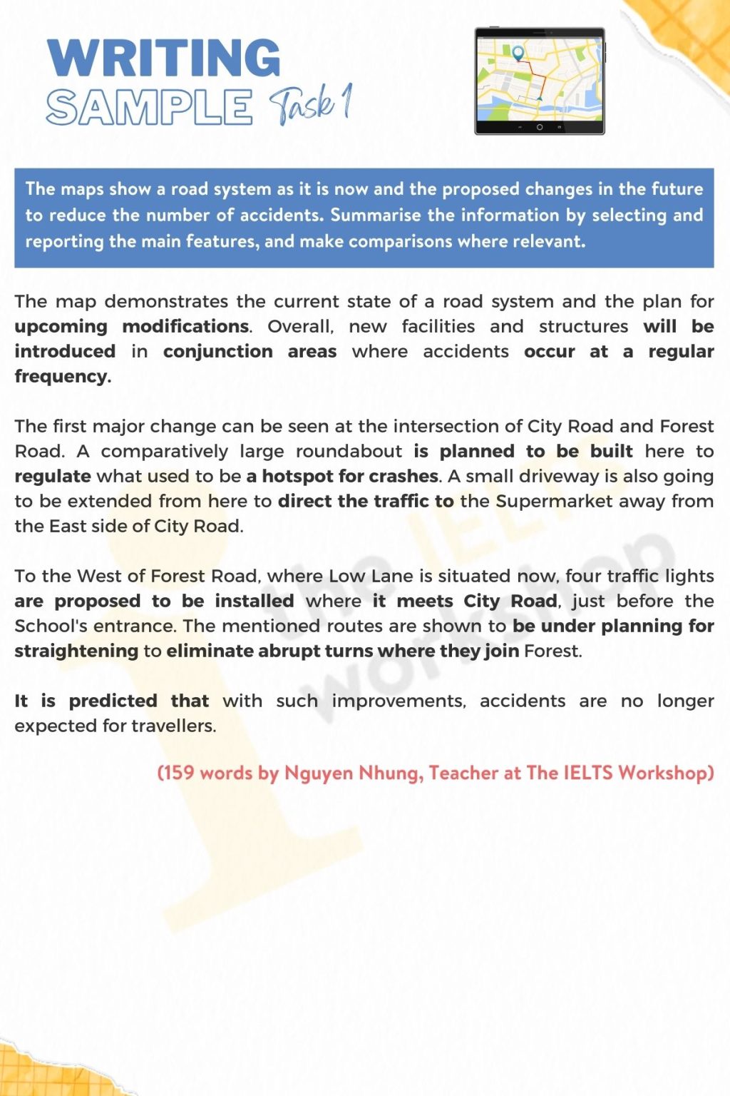 Giải đề IELTS Writing Task 1: A Road System