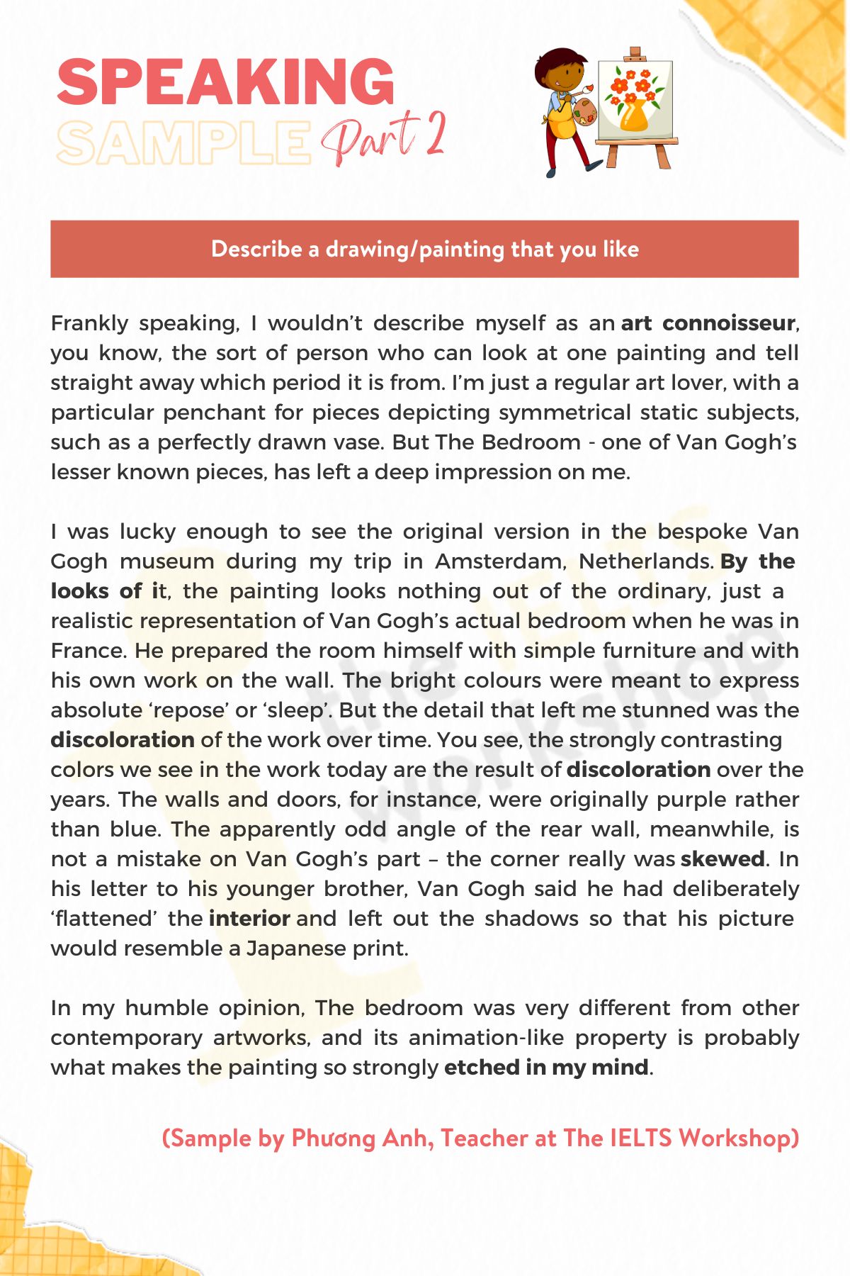 Describe a drawing/painting that you like | IELTS Speaking Part 2 - THE ...