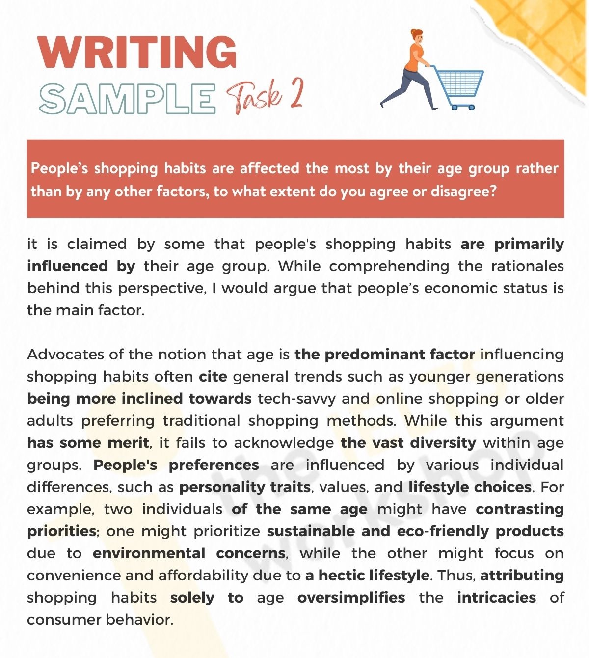 Bài mẫu và từ vựng chủ đề Shopping Habits IELTS Writing Task 2