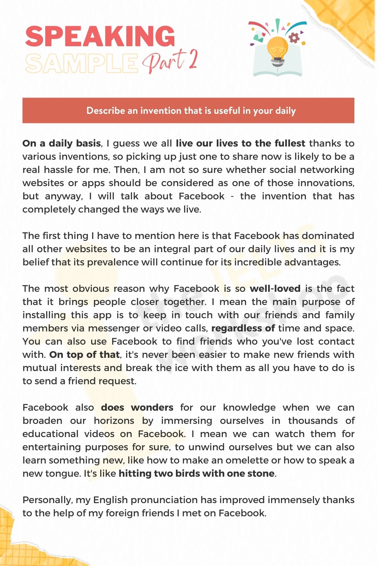 Describe an invention that is useful in your daily | IELTS Speaking ...