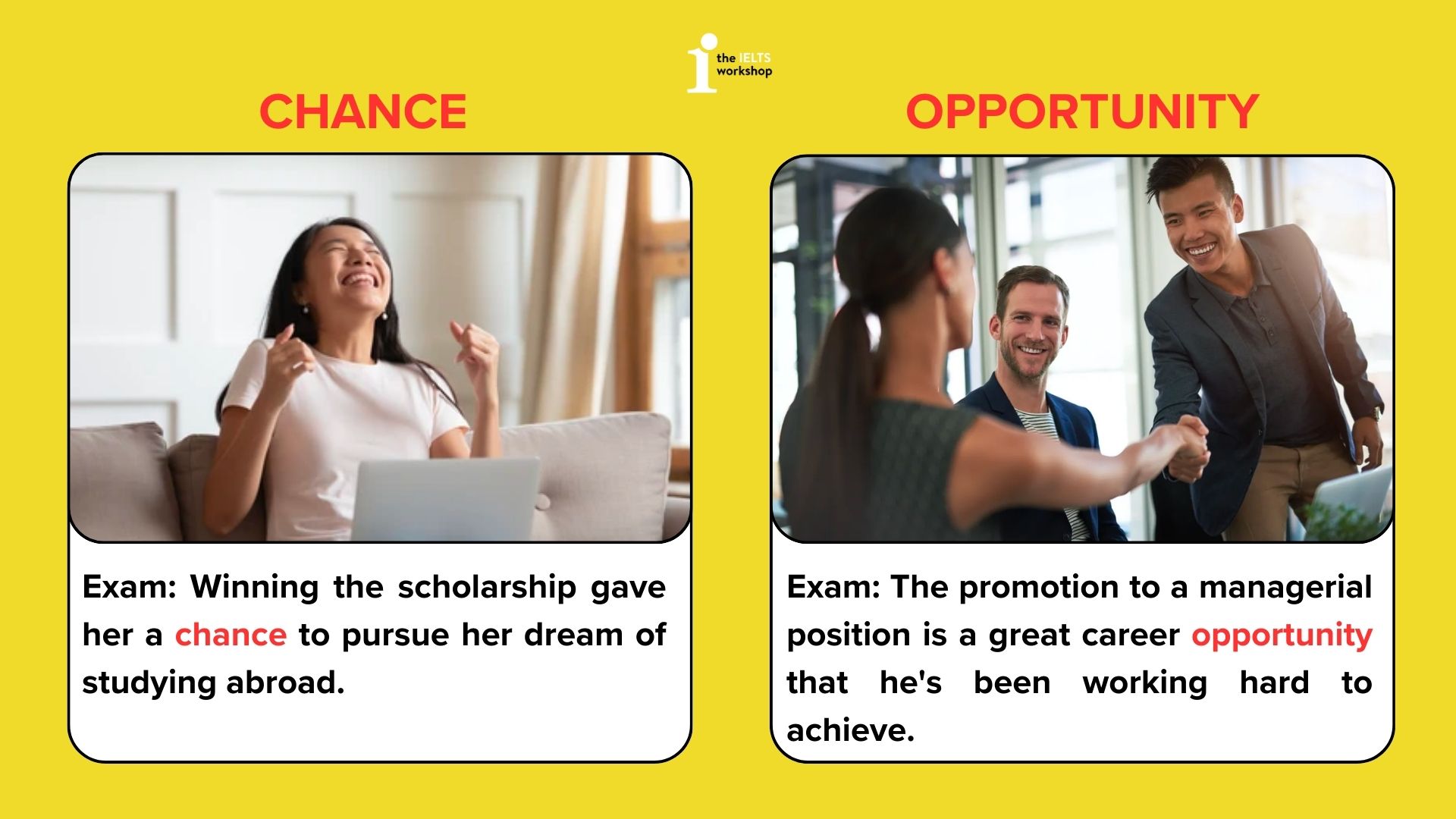 Cách phân biệt Chance và Opportunity trong tiếng Anh