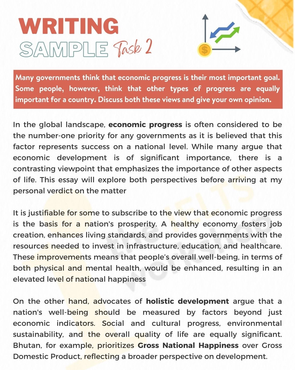 Bài mẫu và từ vựng chủ đề Economic Progress IELTS Writing Task 2