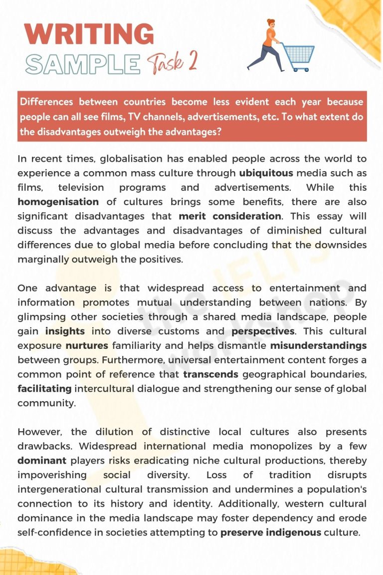 Globalisation Of Culture IELTS Writing Task 2| Bài mẫu + Từ vựng