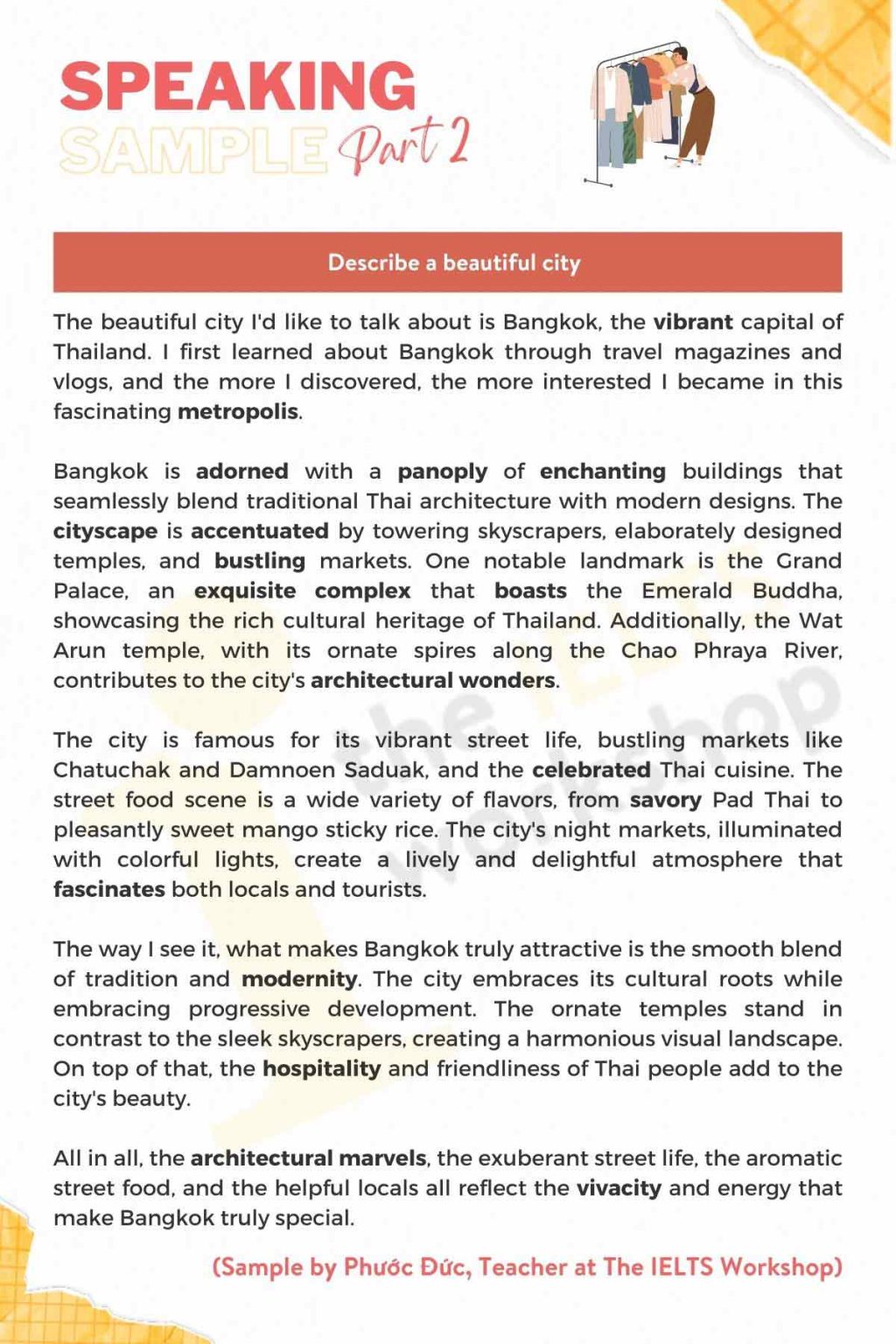 Describe a beautiful city | IELTS Speaking Part 2+3