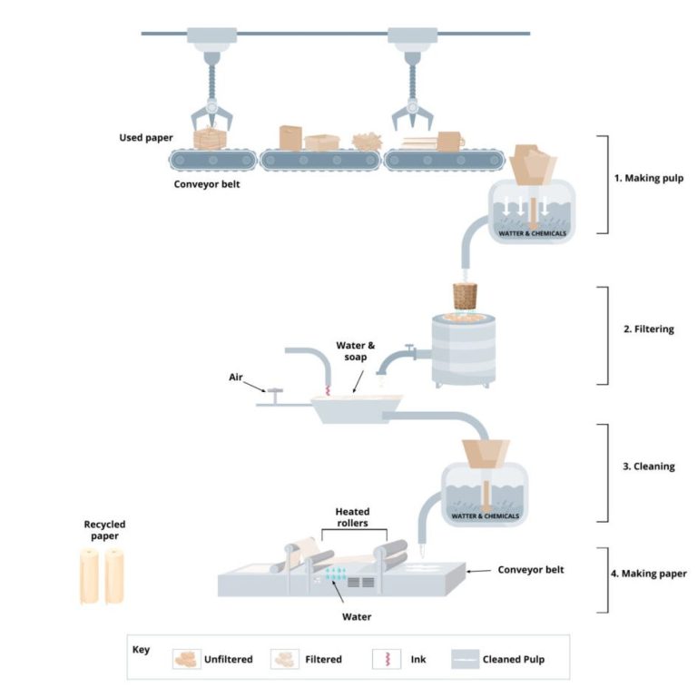 Bài mẫu topic: Process of recycling paper IELTS Writing Task 1