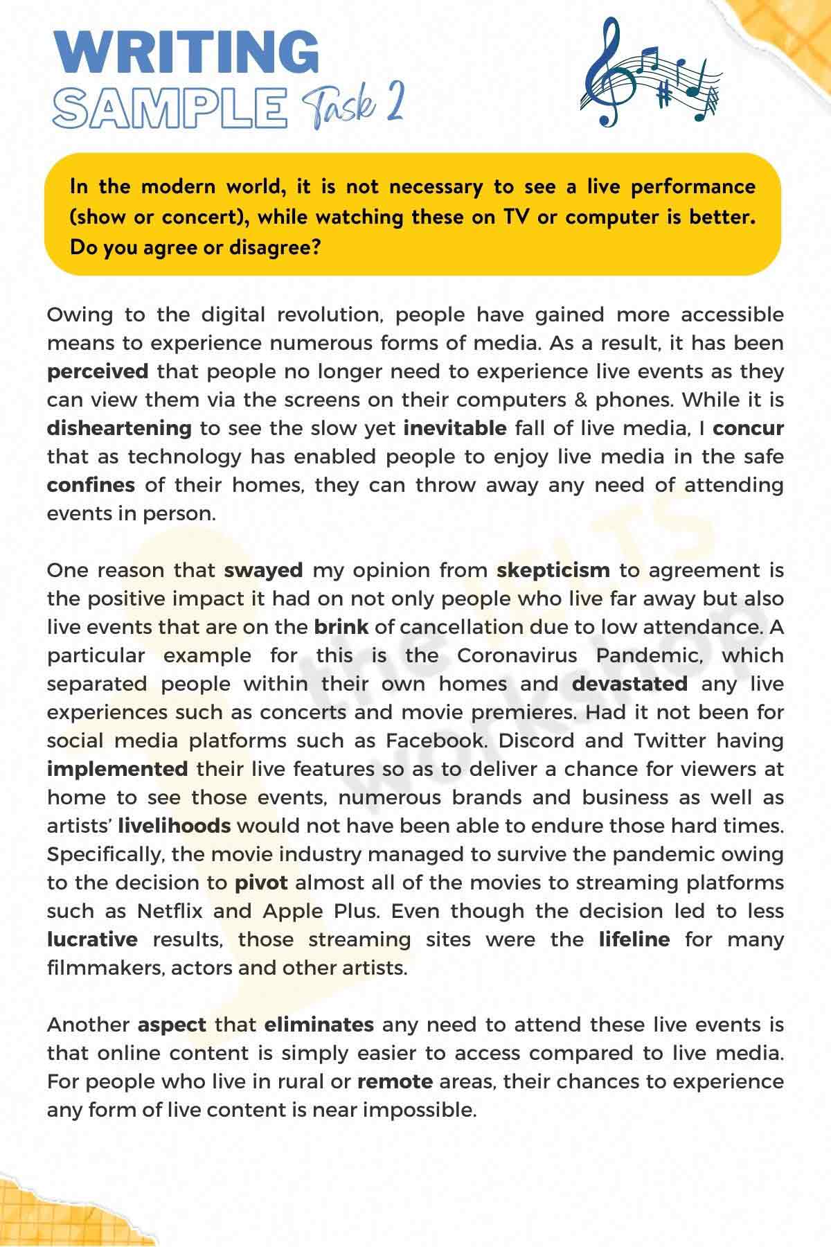Topic: Live Performance IELTS Writing Task 2: Bài mẫu, vocab