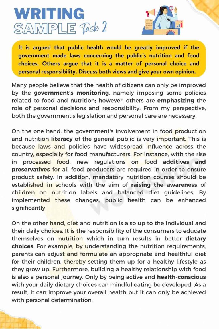 Topic: Public Health IELTS Writing Task 2: Bài mẫu, Từ vựng