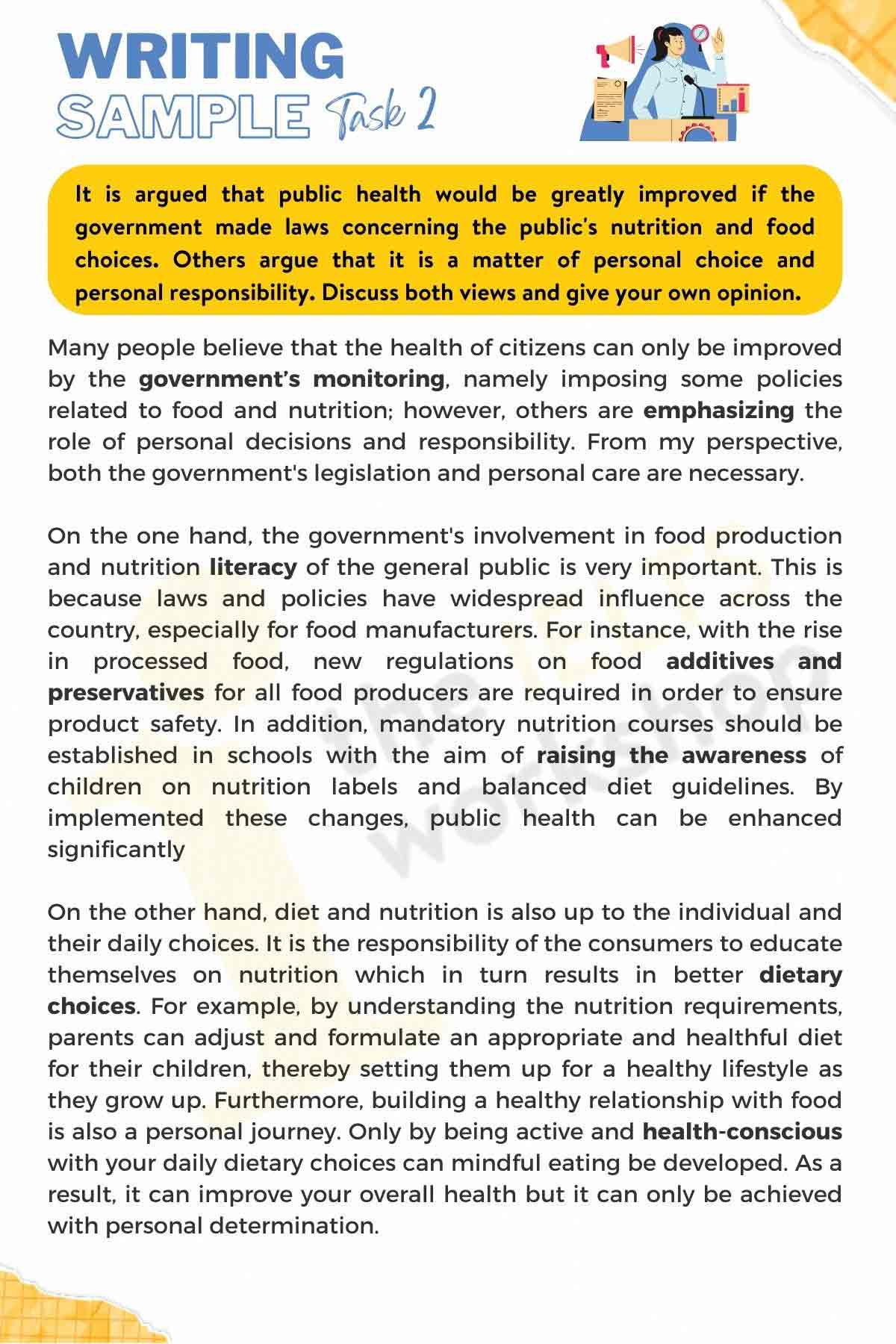 Topic: Public Health IELTS Writing Task 2: Bài mẫu, Từ vựng