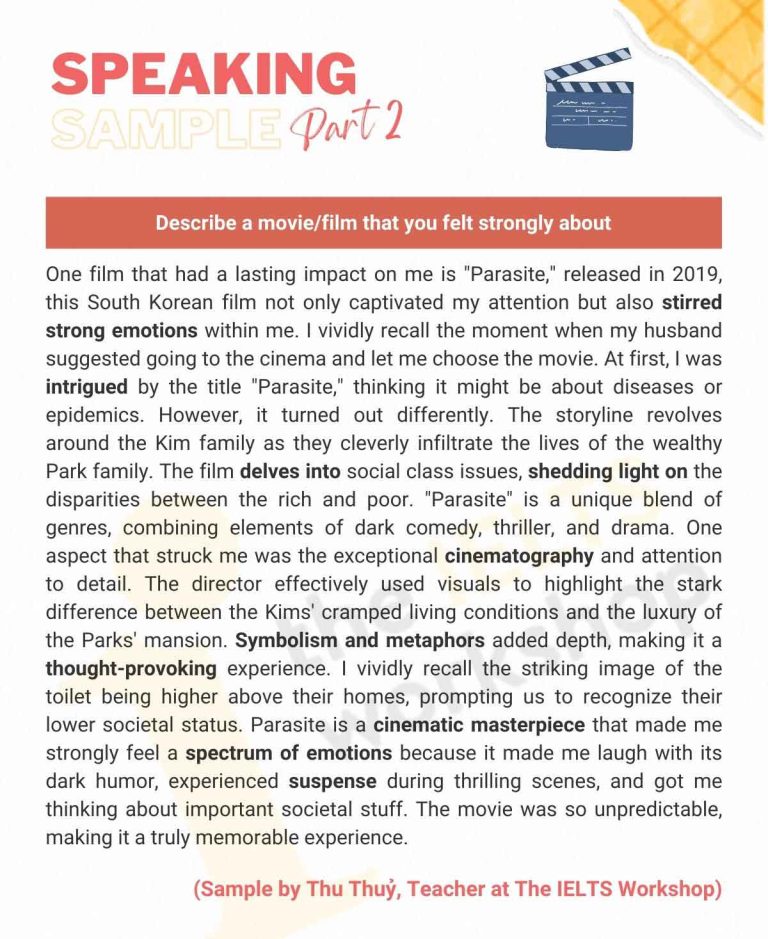 Describe a movie film that you felt strongly about | Bài mẫu + từ vựng