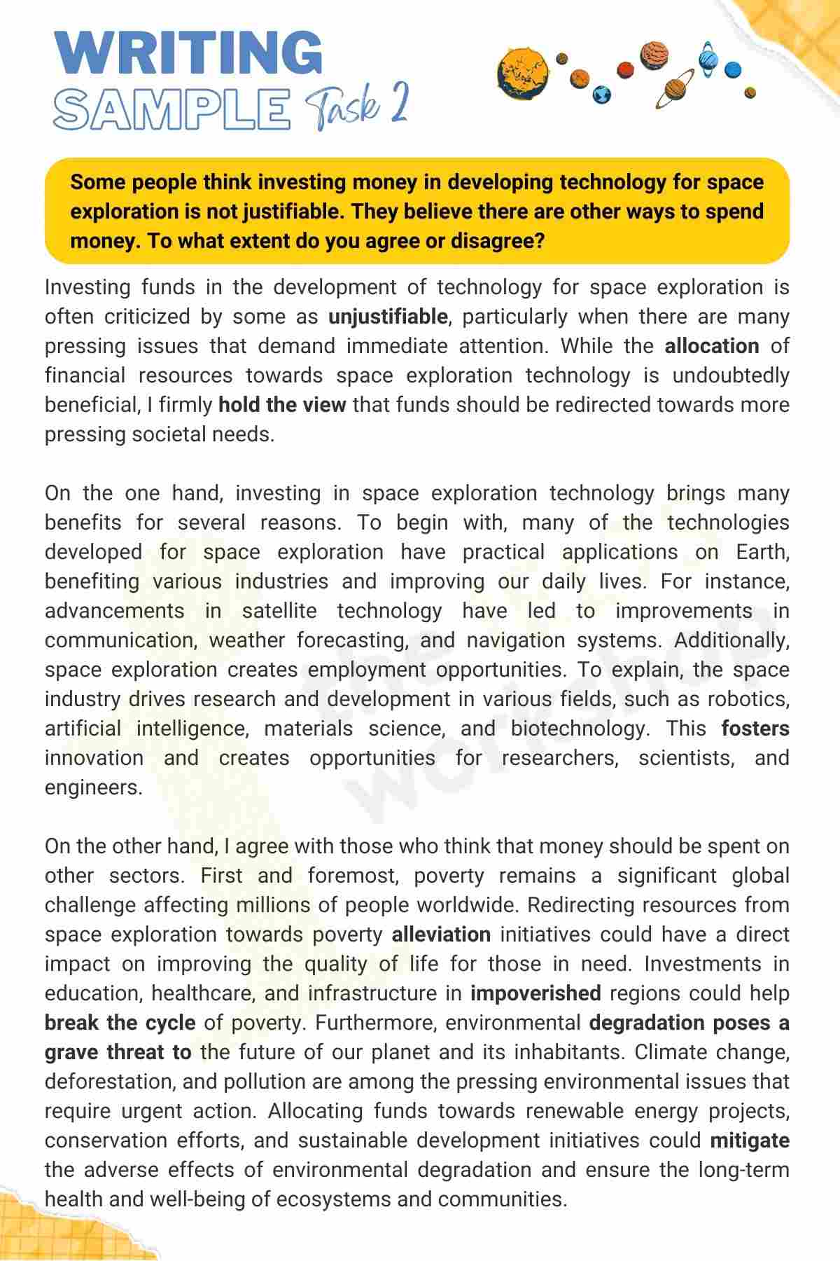 Space exploration IELTS Writing Task 2 | Bài mẫu + từ vựng