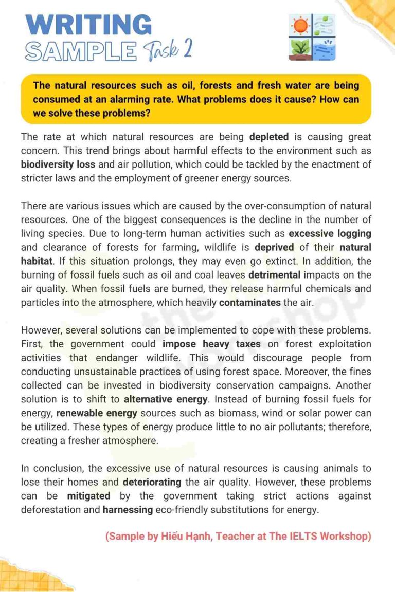 Giải đề IELTS Writing Task 2: Natural resources such as oil...