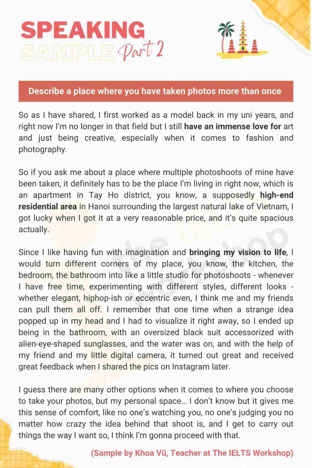 Describe a place where you have taken photos more than once
