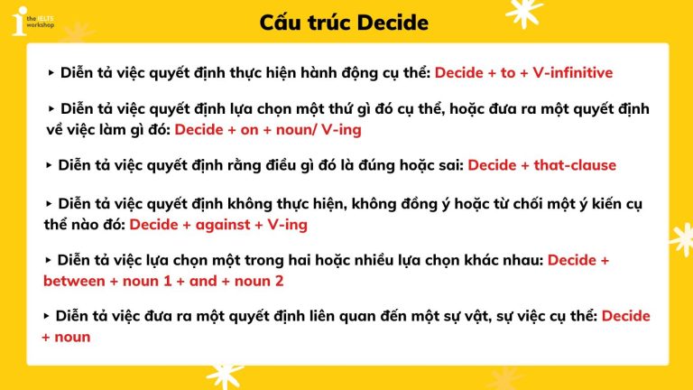Decide to V hay Ving? Các cấu trúc Decide thường gặp trong tiếng Anh