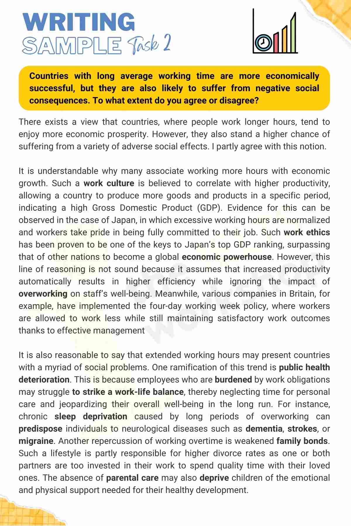 Bài mẫu Topic: Average working time IELTS Writing Task 2