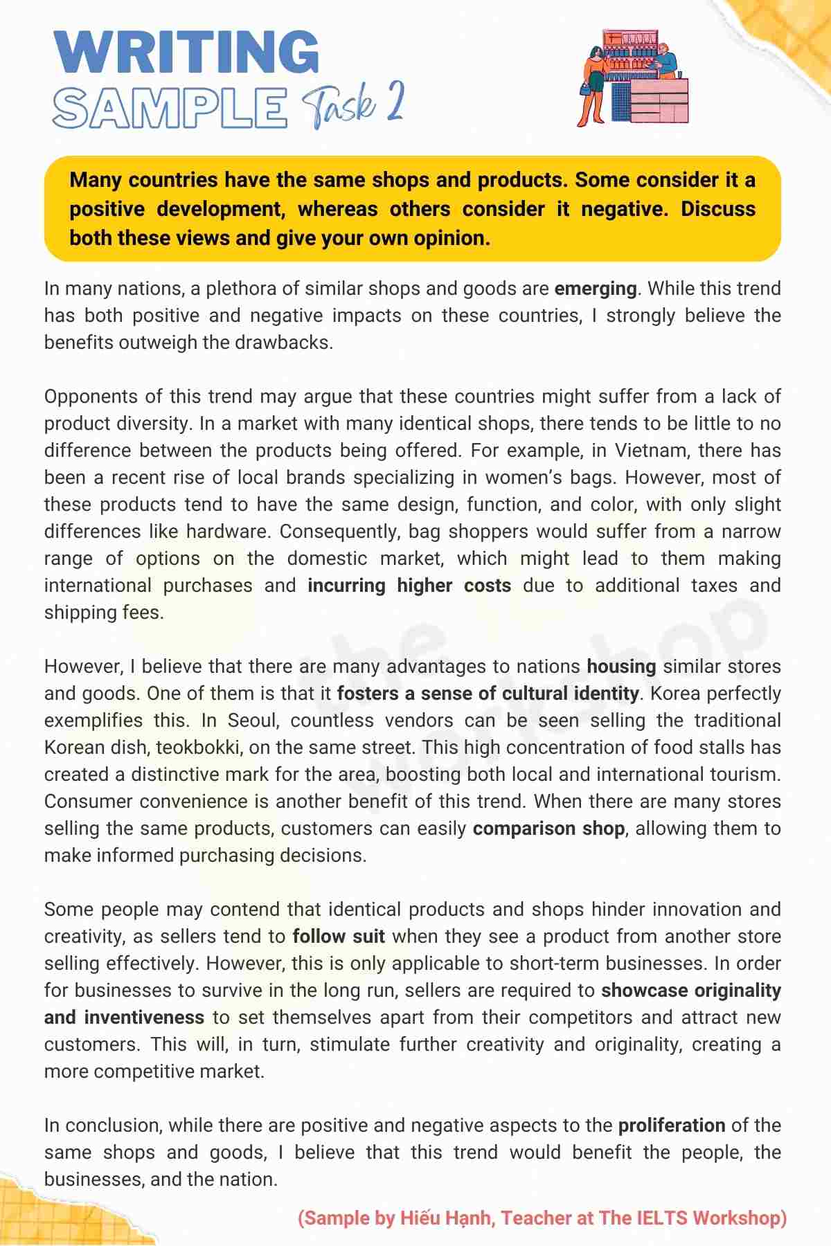 Topic: Global Retail IELTS Writing Task 2: Bài mẫu, từ vựng