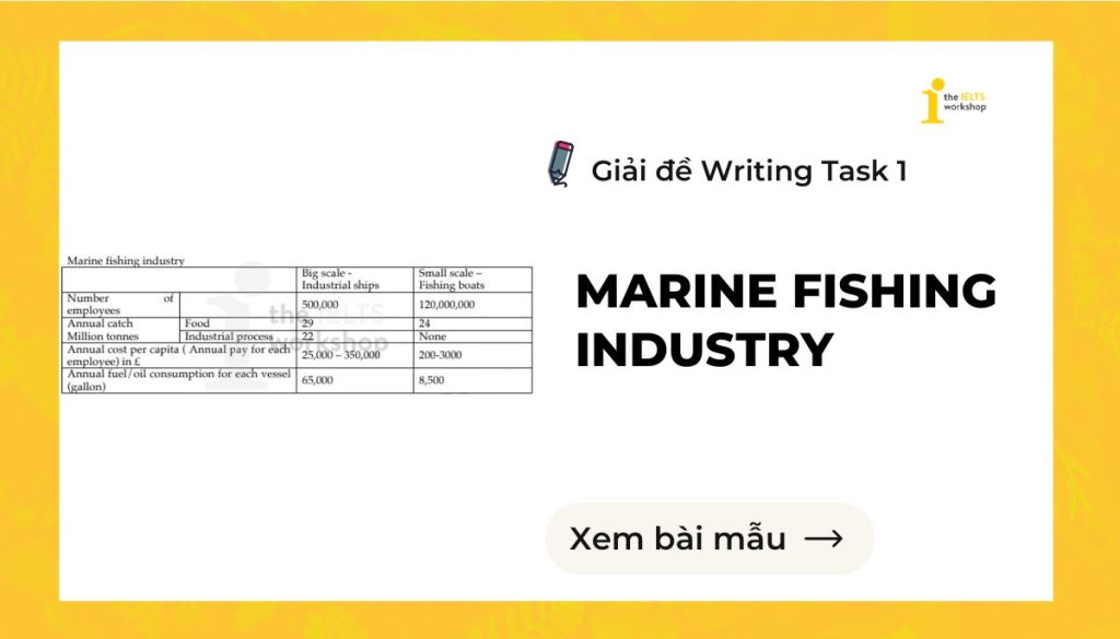 Bài mẫu Topic: Marine fishing industry IELTS Writing Task 1