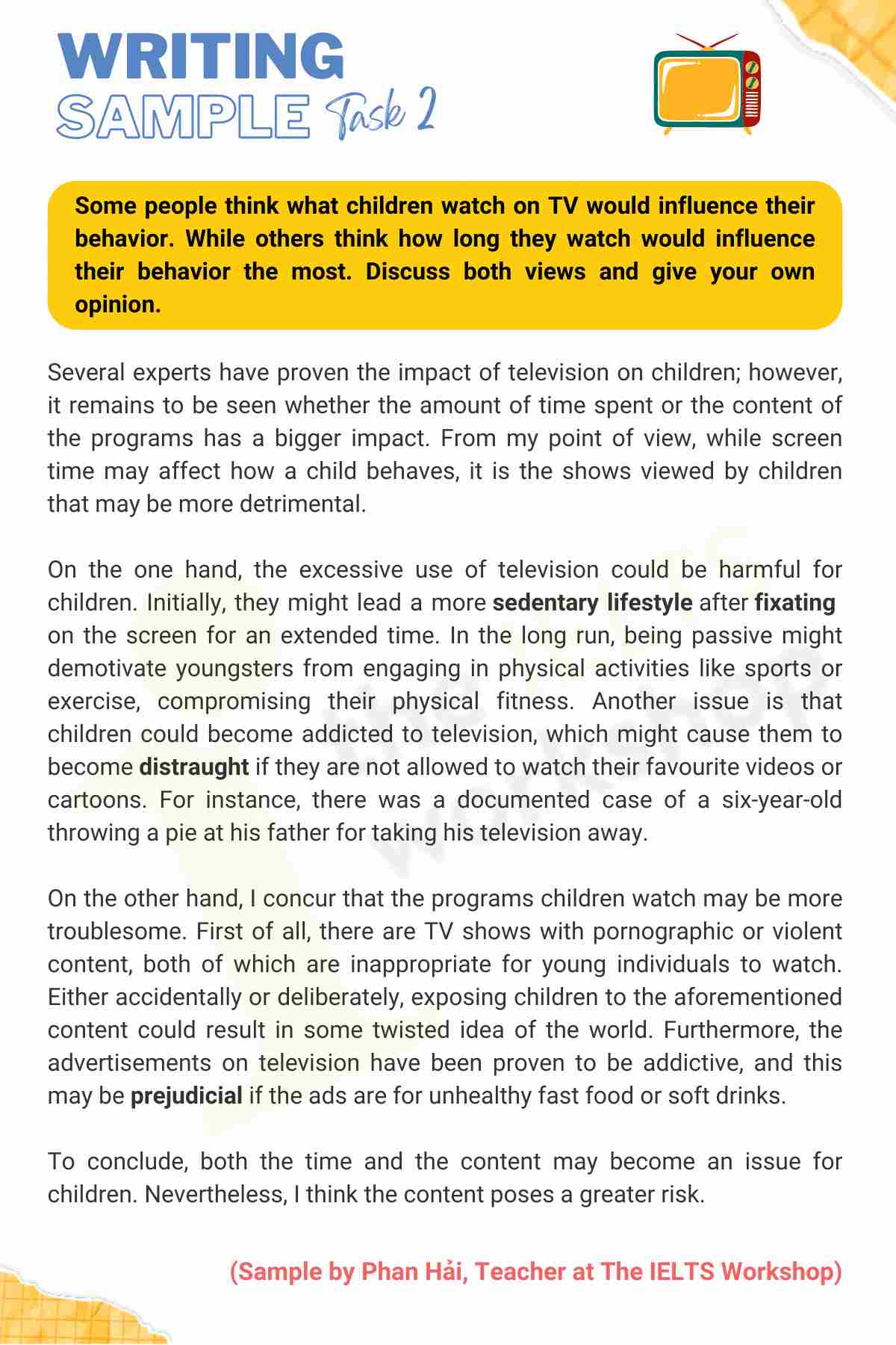 Topic: Television IELTS Writing Task 2: Bài mẫu, từ vựng,...