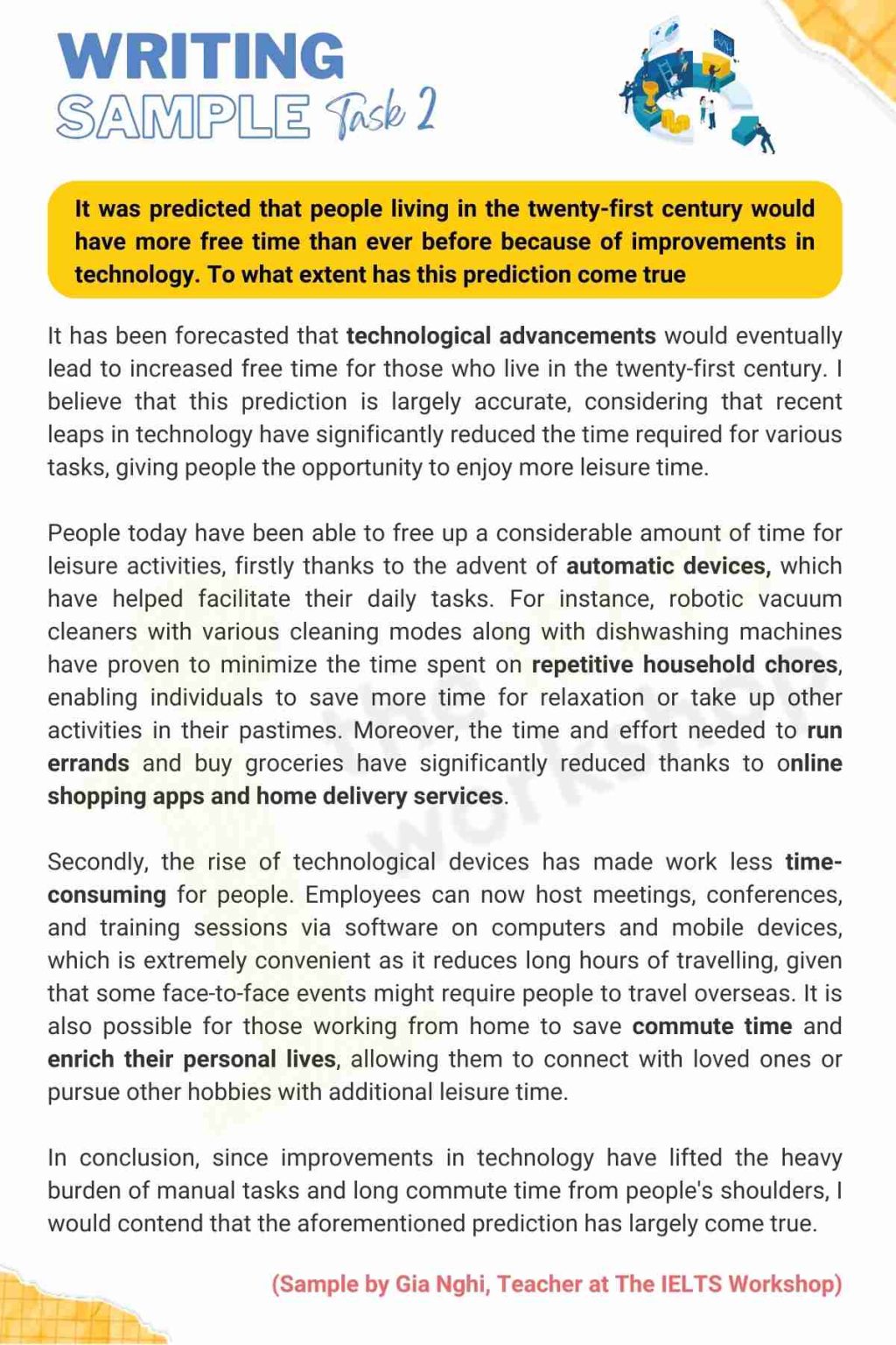 Bài mẫu: Development of technology IELTS Writing Task 2