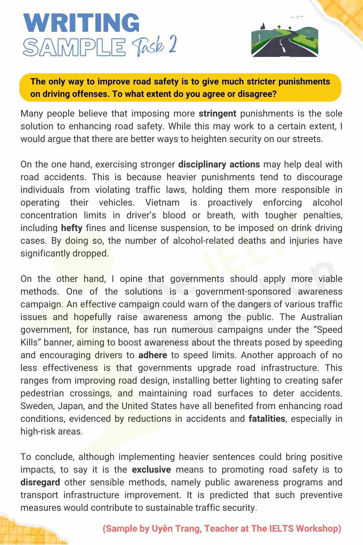 The only way to improve road safety | IELTS Writing Task 2