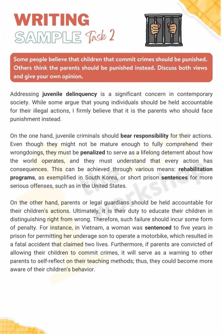 Children who commit crimes should be punished | IELTS Writing Task 2