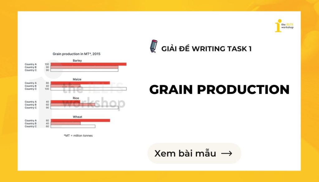 The chart below shows the production of four different grains