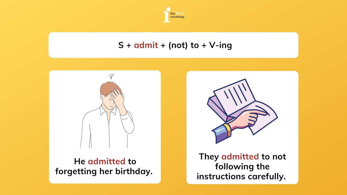 Cấu trúc admit: Công thức, cách dùng và bài tập có đáp án