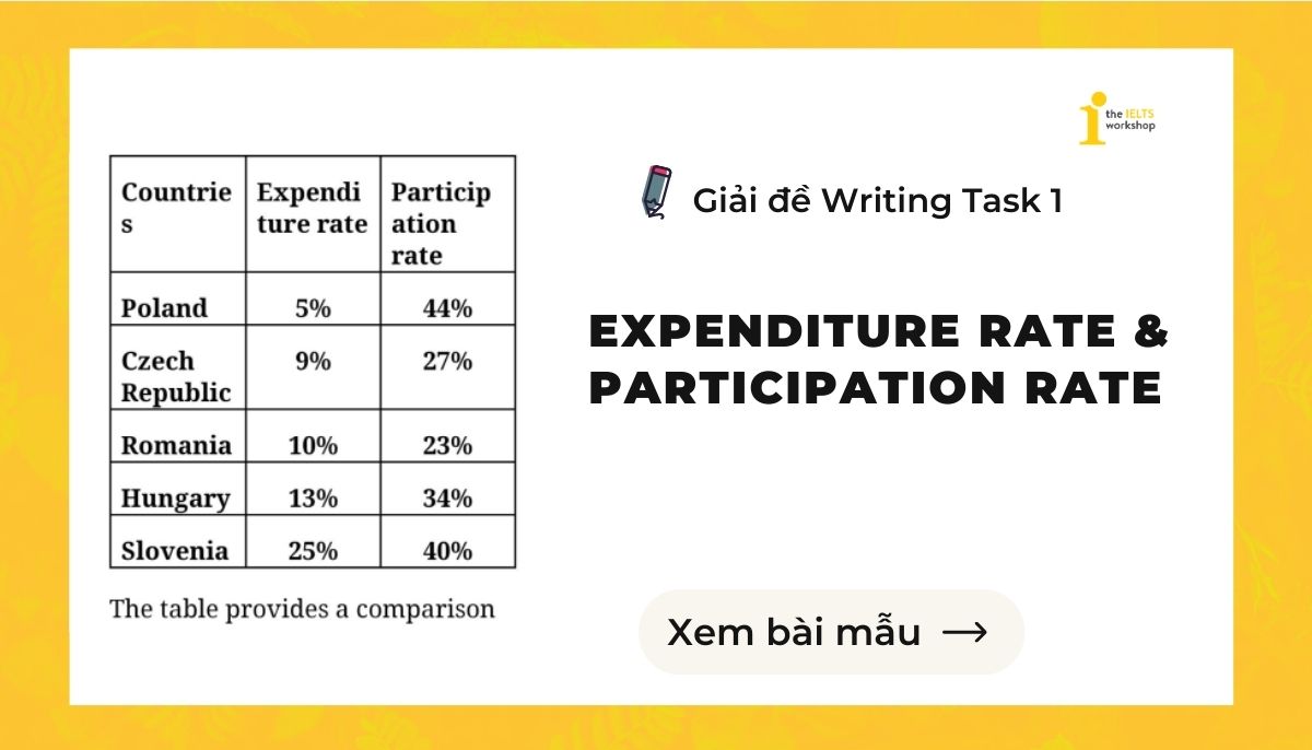 Expenditure rate & Participation rate | IELTS Writing Task 1